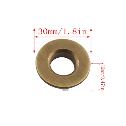 HSCGIN Sink Overflow Ring 2PCS Antique Brass Bathroom Basin Ceramic Sink Open Hole Trim Overflow Covers Refined Copper Sink Caps