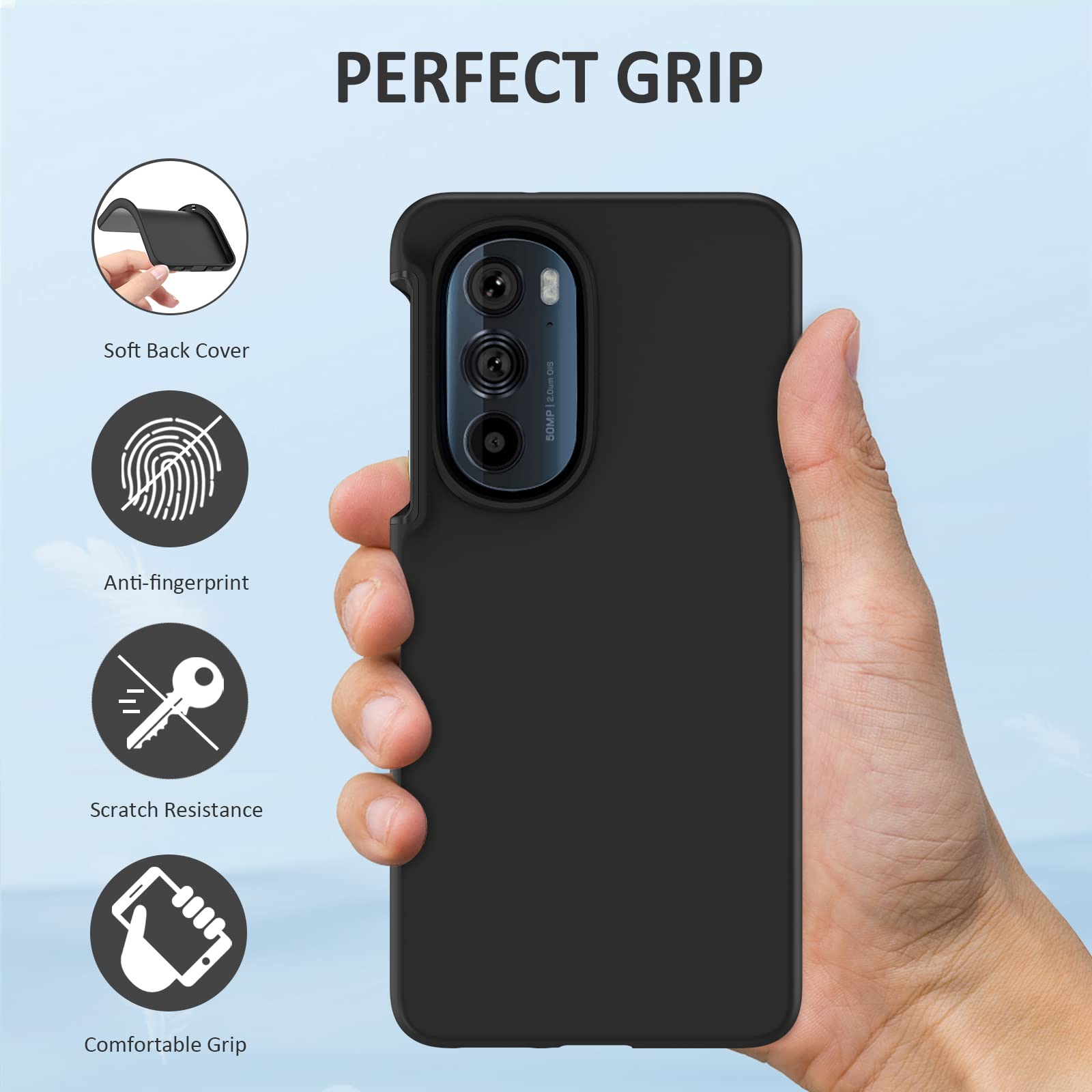 for Motorola Edge Plus 2022 Case: Moto Edge Plus 5G UW 2022 Case - Silicone Shockproof Phone Cover Slim Rugged Full Protection Case - Tough Drop Proof Bumper (Black) ๐๐๐ ๐๐ค๐ง ๐๐๐๐ ๐ฎ๐ฌ๐ฎ๐ญ