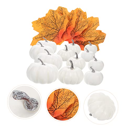 Garneck 2 Sets Artificial Pumpkin Tablescape Decor Garland Decor Halloween Props Thanksgiving Maple Leaves Foam Pumpkin Mini Halloween Pumpkin Simulation Pumpkin Decor Decorative Pumpkin