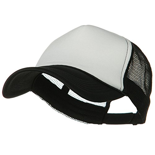 e4Hats.com Big Foam Mesh Truck Cap - White Black OSFM