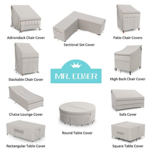 MR. COVER 30Inch Square Fire Pit Cover, Fits for 28-30 Inch Fire Table, Sturdy & Waterproof, Beige, Amenre Series (32L x 32W x 24H Inches)