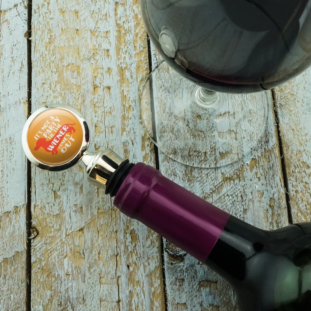 It's Not a Party til Wiener Comes Out Dachshund Dog Funny Wine Bottle Stopper