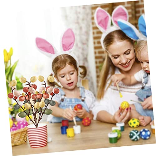 Garneck 5 Egg Decoration Easter Egg Tree Branches Flower Pick Easter Egg Flower Picks Cake Decor Easter Wreath Decoration DIY Easter DIY Crafts Egg Mini Plant pots spot Foam Party Supplies
