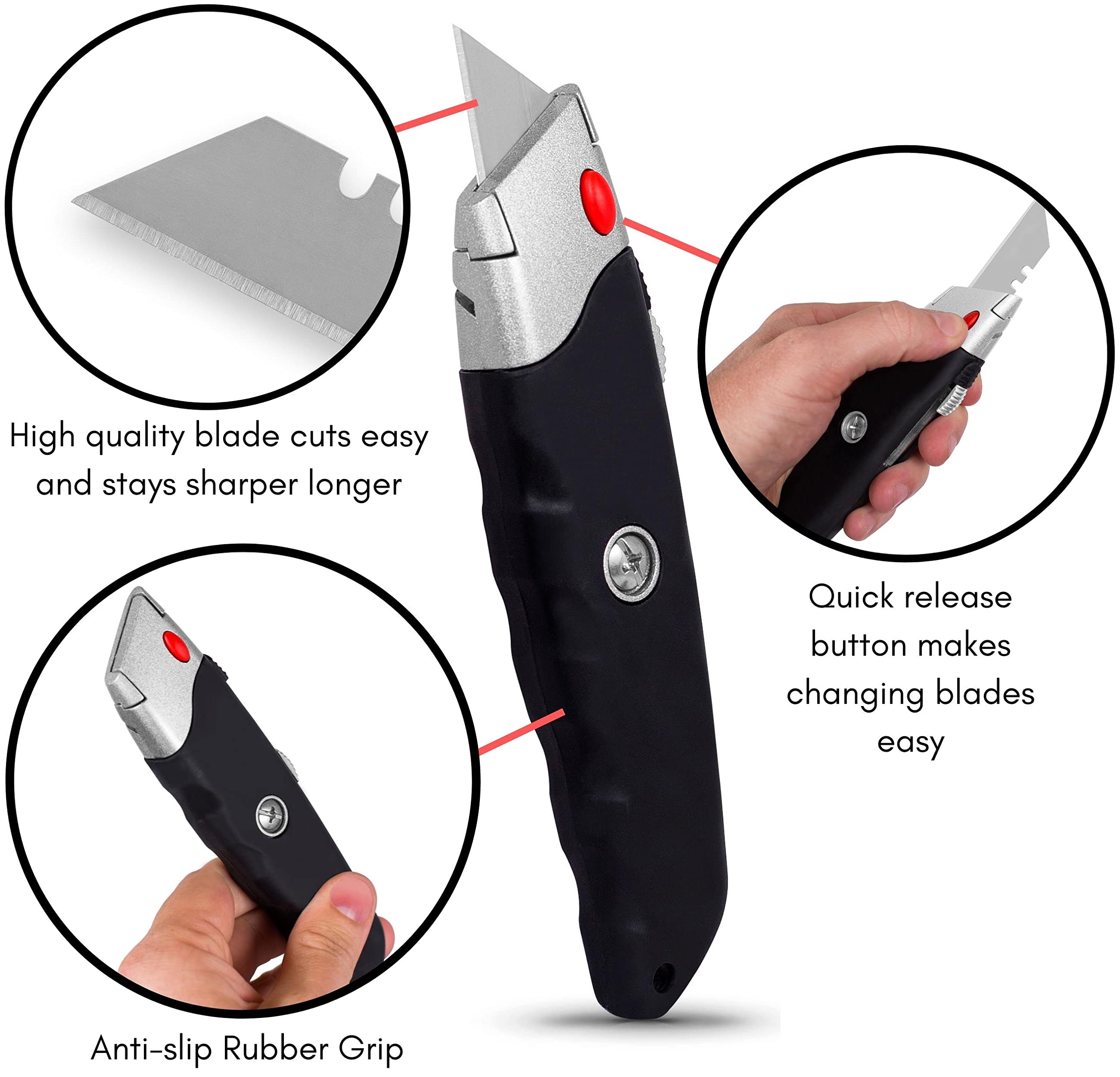 Internet's Best - Utility Knife - Premium & Classic Box Cutter, Retractable Razor