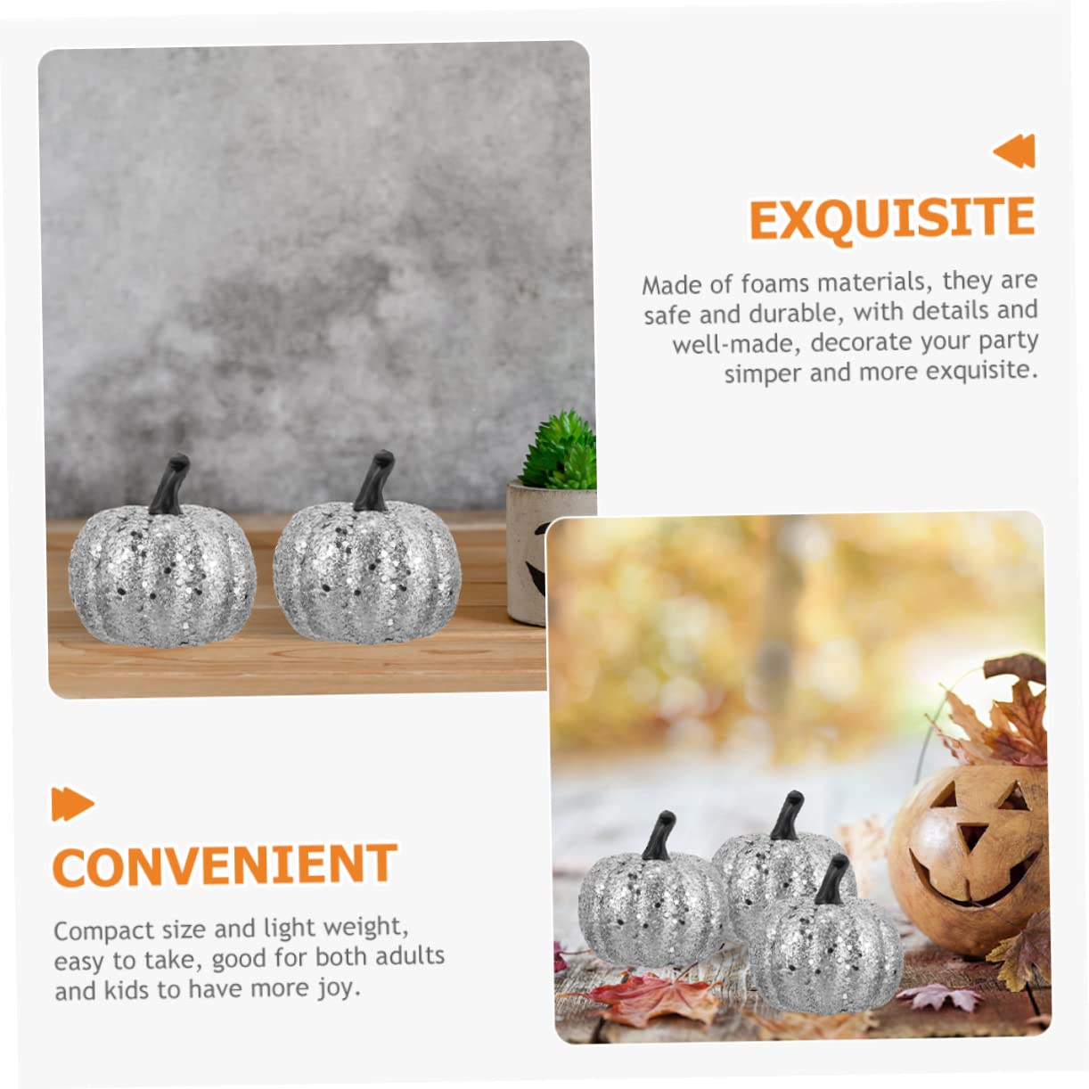 Garneck 50 pcs Foam Pumpkin Small Artificial Pumpkins Artificial Pumpkins for Table Decor Mini Pumpkins Bulk Artificial Pumpkins Bulk Fake Pumpkins Realistic Pumpkin Miniature Model