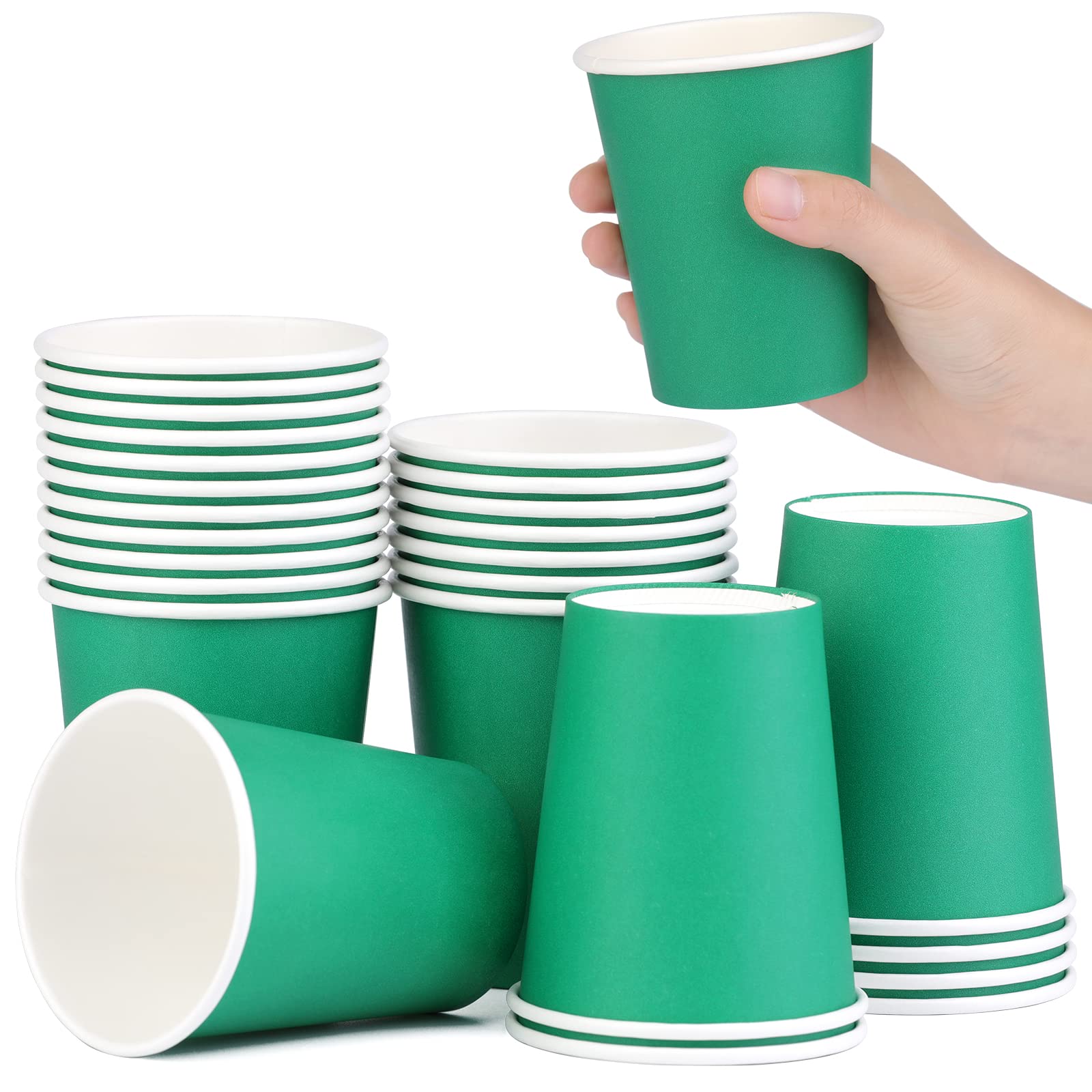 Giwrmu Paper Cups 12 oz White, Disposable Beverage Paper Cups, Disposable Paper Coffee Cups, 12oz Drinking Paper Cups, Perfect for Parties/Wedding/Home Kitchen (100 Pack White)