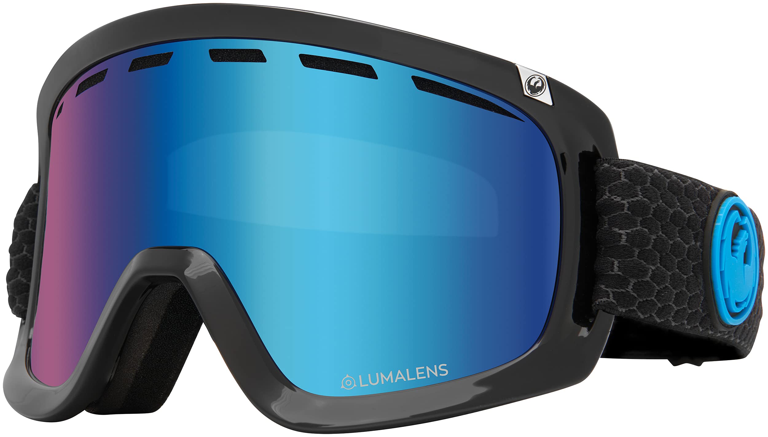Dragon Alliance D1 OTG Ski Goggles, Black, Split/Luma Blue Ion Lens
