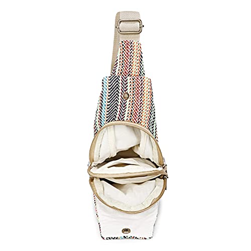 Suman Enterprises Hemp Sling Backpack- Hemp Cross body Bag- Hemp Shoulder Backpack Adjustable Strap for Men & Women (Multi-2)