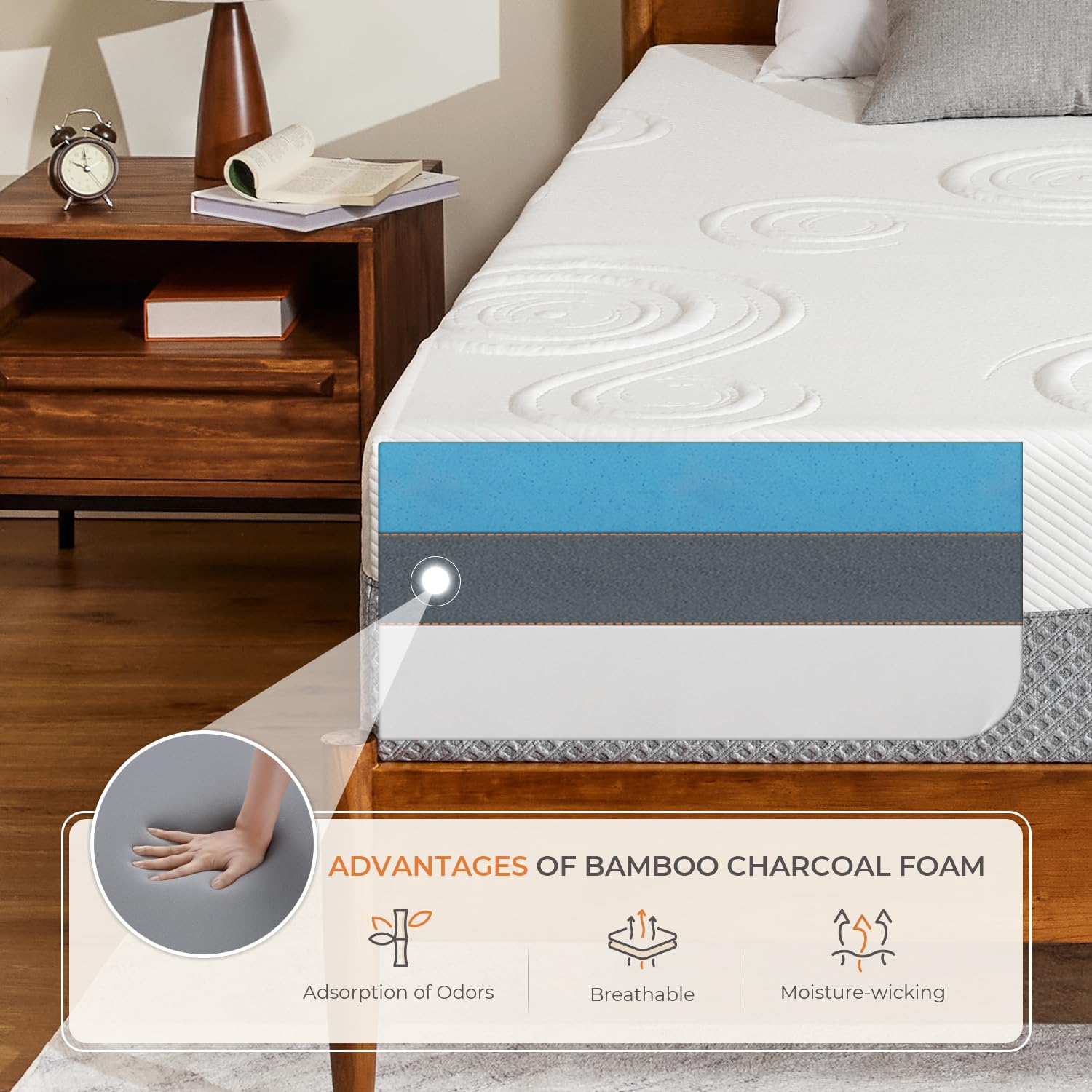 Sweetnight Queen Mattress,10 Inch Plush Foam Mattress, Cooling Gel Memory Foam Mattress for Comfy Sleep and Moisture Wicking