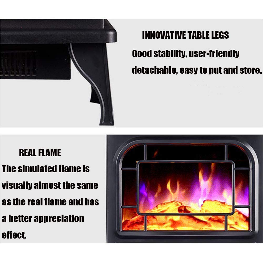 Fireplace Electric Electric Fireplaces Portable Electric Wood Stove with Fire Flame Effect for Home Or Office White (White) (Black)