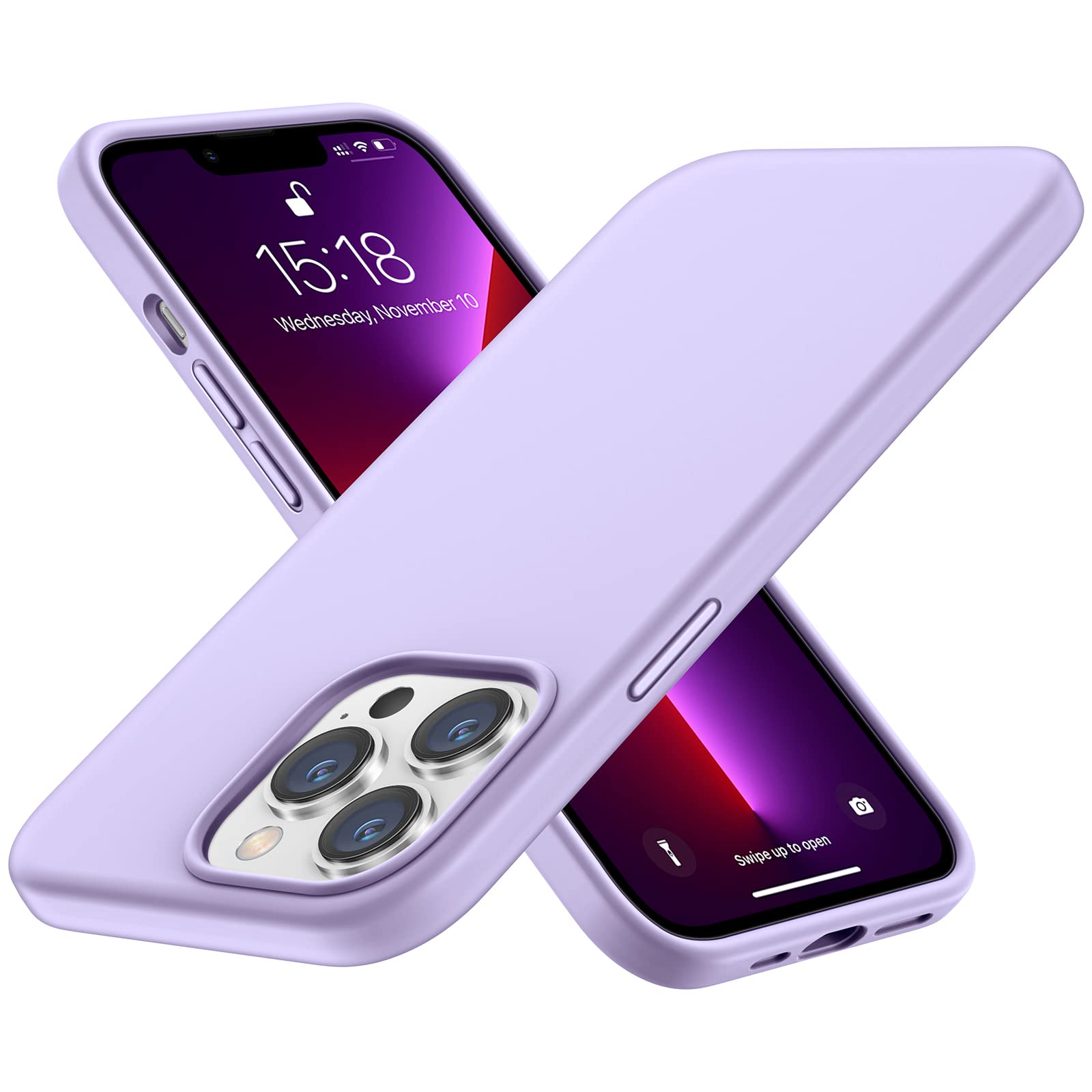 HeyAlpha Slicone case for iPhone 13 Pro Max, Soft Liquid Silicone Gel Rubber Full Body Protection [Soft Anti-Scratch Microfiber], 6.7 inch (Clove Purple, iPhone 13 Pro Max (6.7 inch))