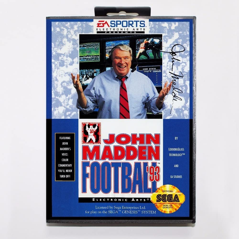 John Madden Football '93 Game Cartridge 16 Bit MD Game Card With Retail Box For Sega Mega Drive For Genesis (Black)