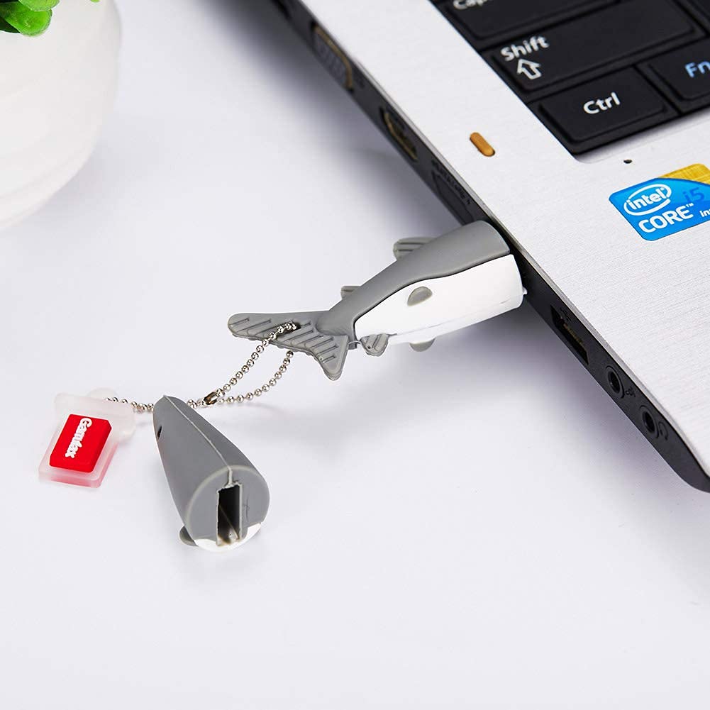 GARRULAX USB Flash Drive, 8GB / 16GB / 32GB USB 2.0 Cute Shape USB Memory Stick Date Storage Pendrive Thumb Drives for Kids Children Collegue Student (64GB, Shark)