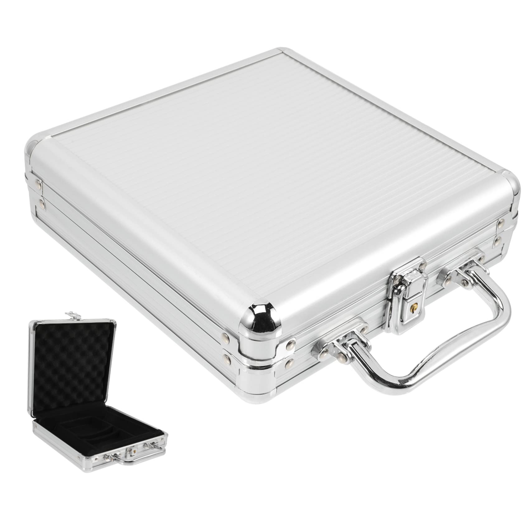 HANABASS Cases Handle Carry Carrier Alloy Professional Casino Storage Empty Aluminum for Holder Blackjack Lock Carrying Chip Case Design Holdem Supplies Texas Large Chips Cards/Capacity