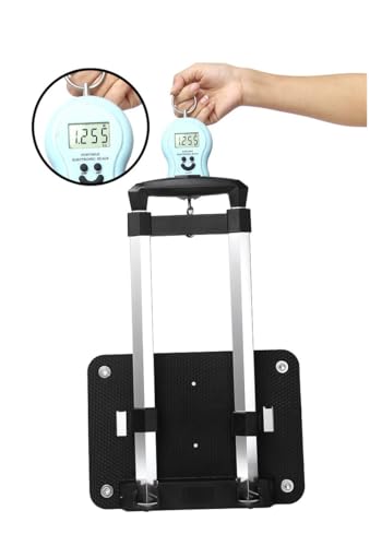 Hand Truck with Telescoping Rod and 4 Wheels, Heavy-Duty Folding Cart for Luggage, Backpacks and More, Black