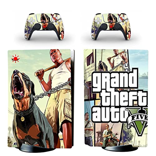 For PS4 SLIM - Game Grand GTA Theft And Auto PS4 or PS5 Skin Sticker For PlayStation 4 or 5 Console And Controllers Decal Vinyl DUC-5945