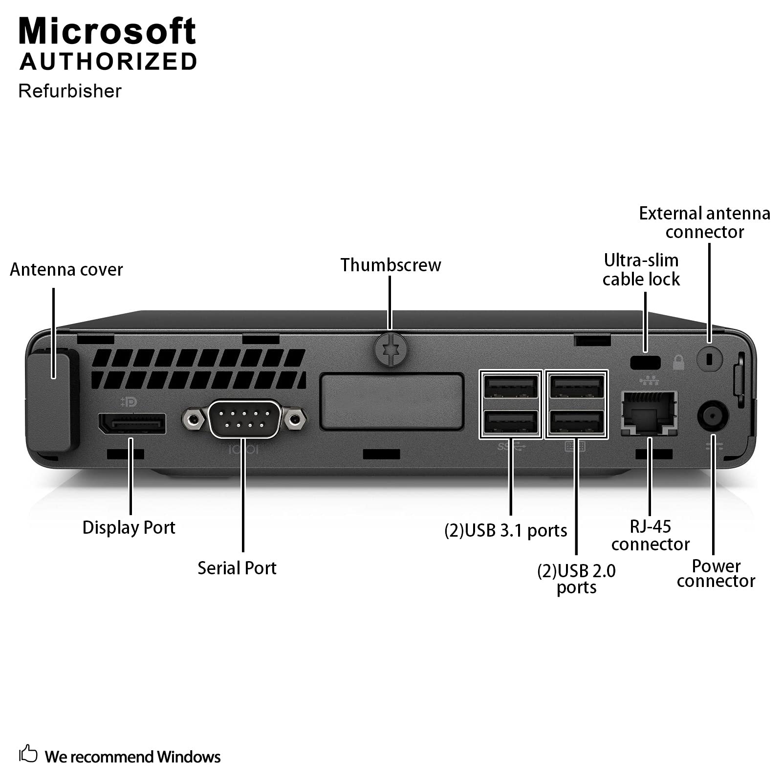 HP ProDesk 400 G3 Desktop Mini Computer, Intel Quad Core I5-6500T up to 3.1GHz, 16G DDR4, 512G SSD, N/A, WiFi, BT, DP, VGA, Windows 10 Pro 64 Bit Language Supports English/Spanish/French(Renewed)