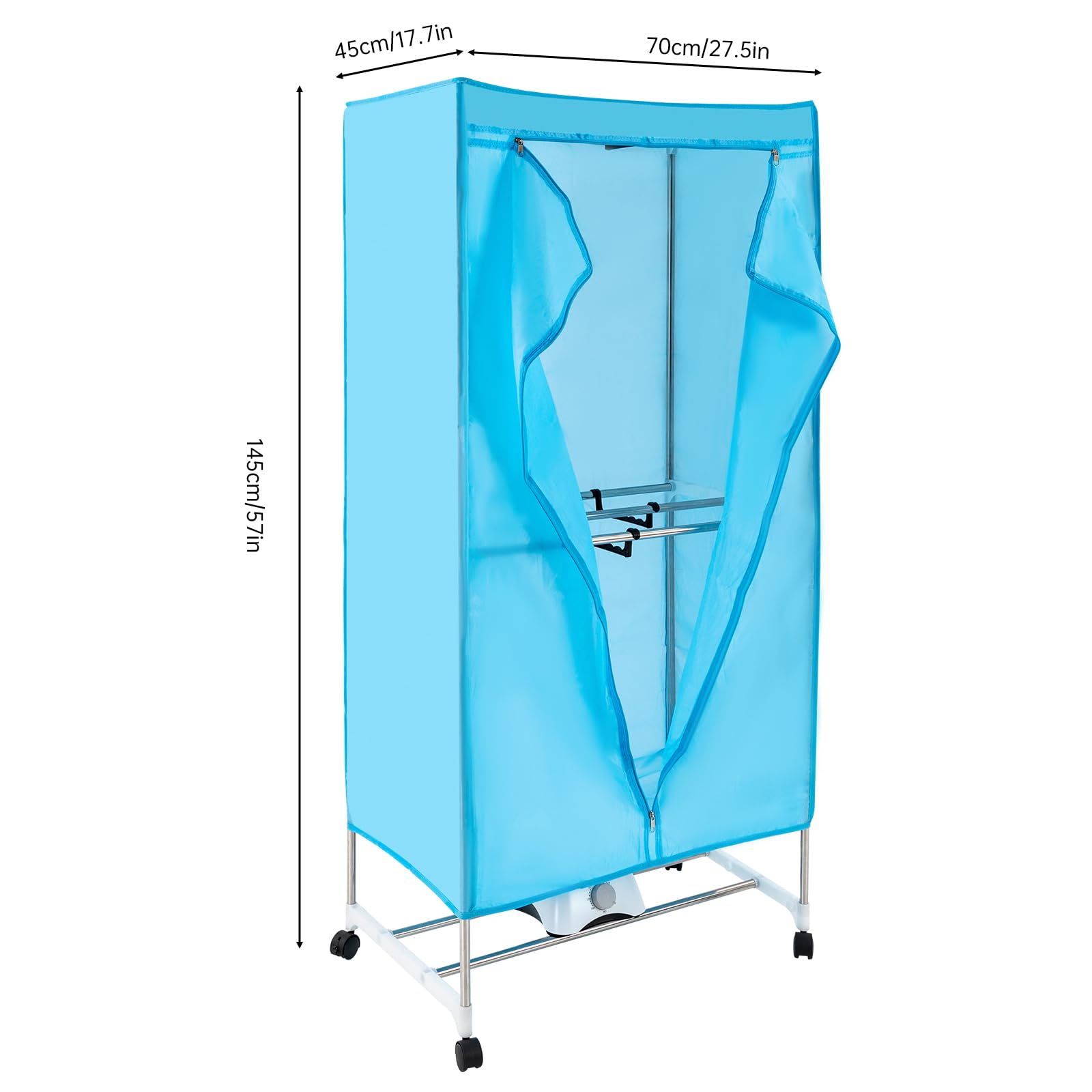 Portable Dryer, 1000W 110V Electric Clothes Drying, Electric Clothes Dryer Rack, Timing Function, Low Noise, for Home, Apartments and Travels