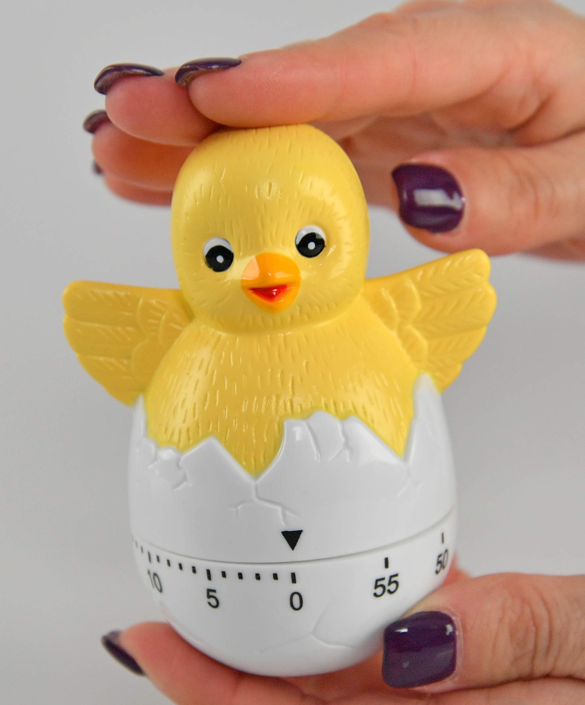 HOME-X Chick Timer, Cute Kitchen Home Decor, Useful Kitchen Gadgets, Animal Timers Mechanical Kitchen Cooking Timer Clock Loud Alarm Counters-Student Timer- 55 Minutes-3 3/4" L x 3"D