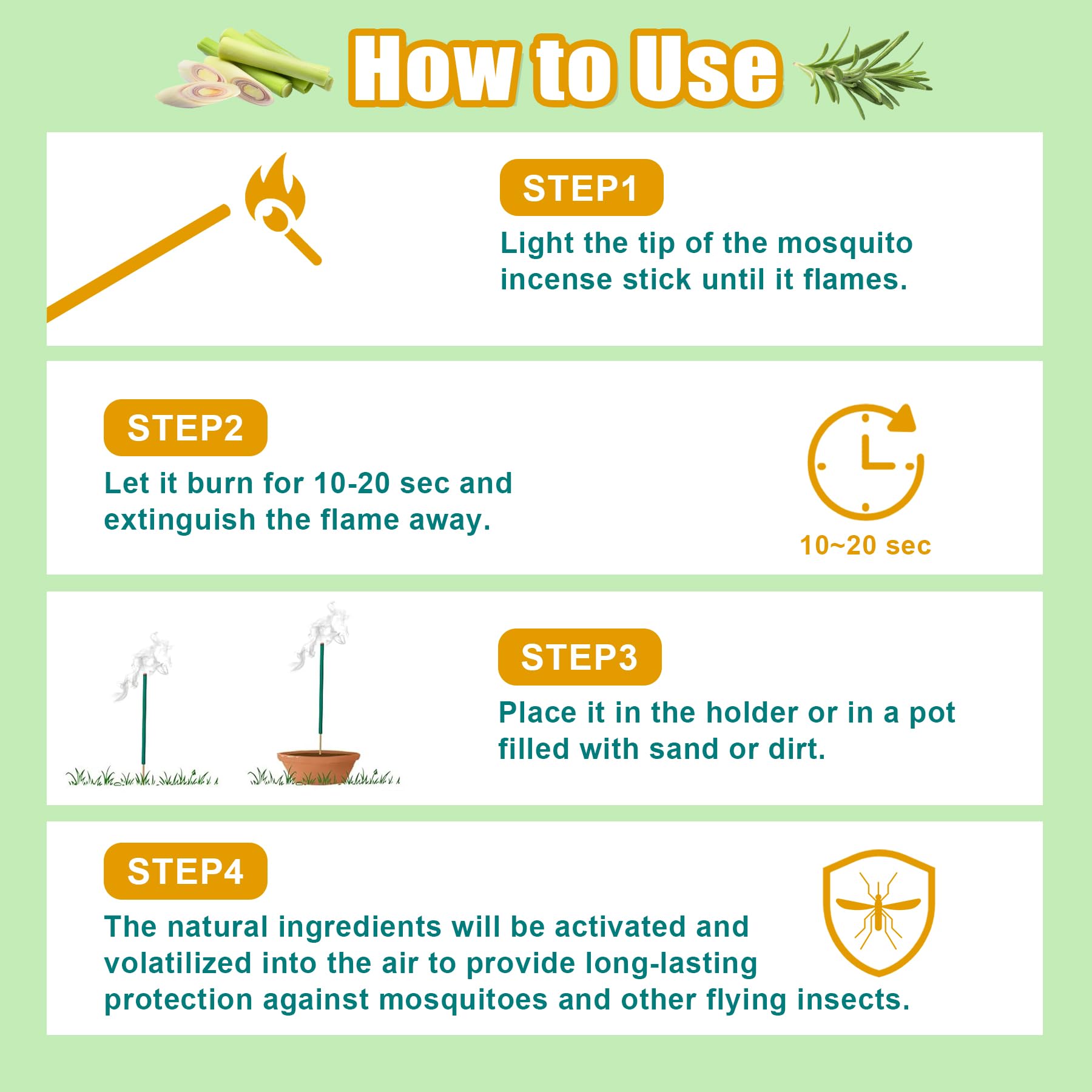 Mosquito Repellent Incense Sticks 90 Pcs, Plant Repellent Incense Stick with Citronella Outdoor, Deet Free Natural Mosquitoes Killer for Camping, Indoor