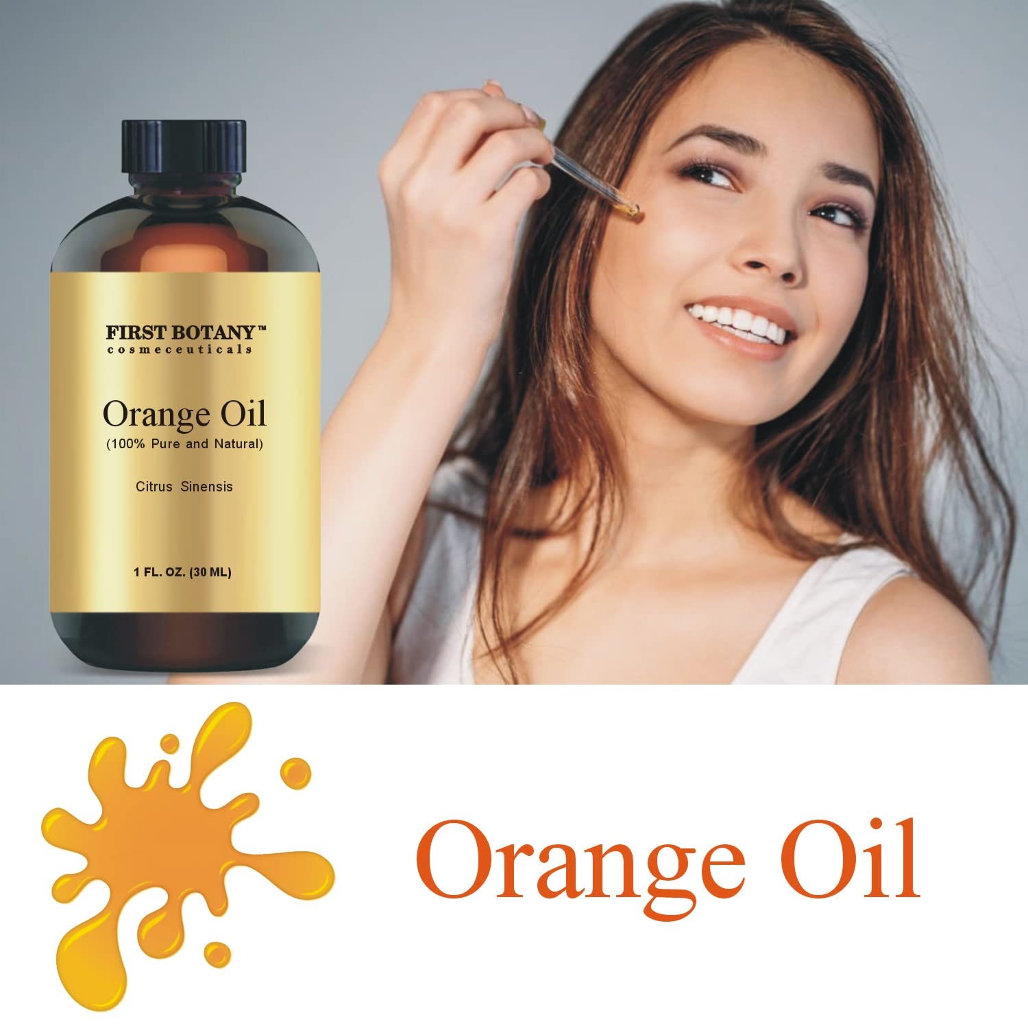 First Botany, 100% Pure Orange Essential Oil - Premium Orange Oil for Aromatherapy, Massage, Topical & Household Uses - 1 fl oz (Orange)