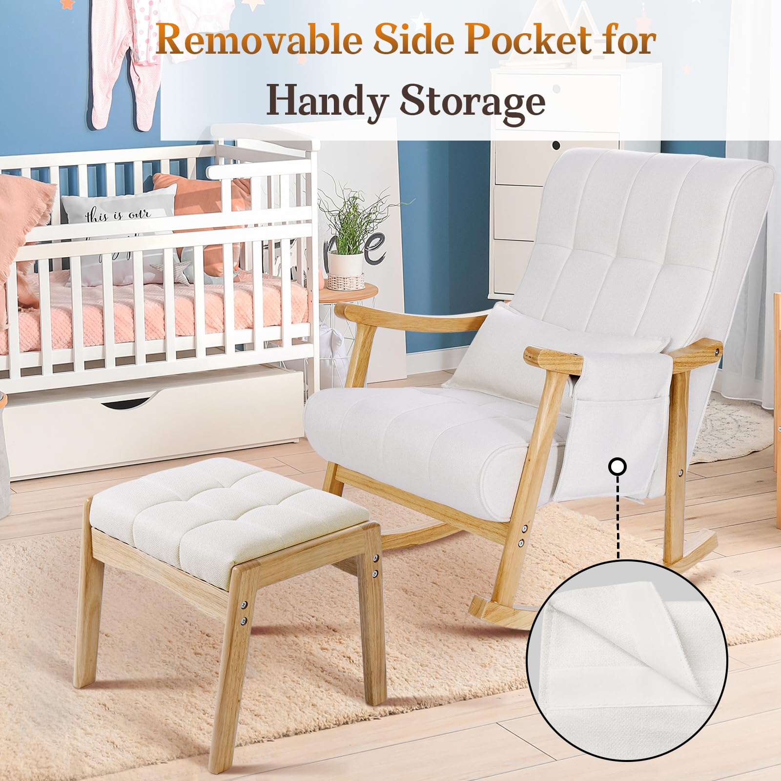 NOBLEMOOD Nursery Rocking Chair