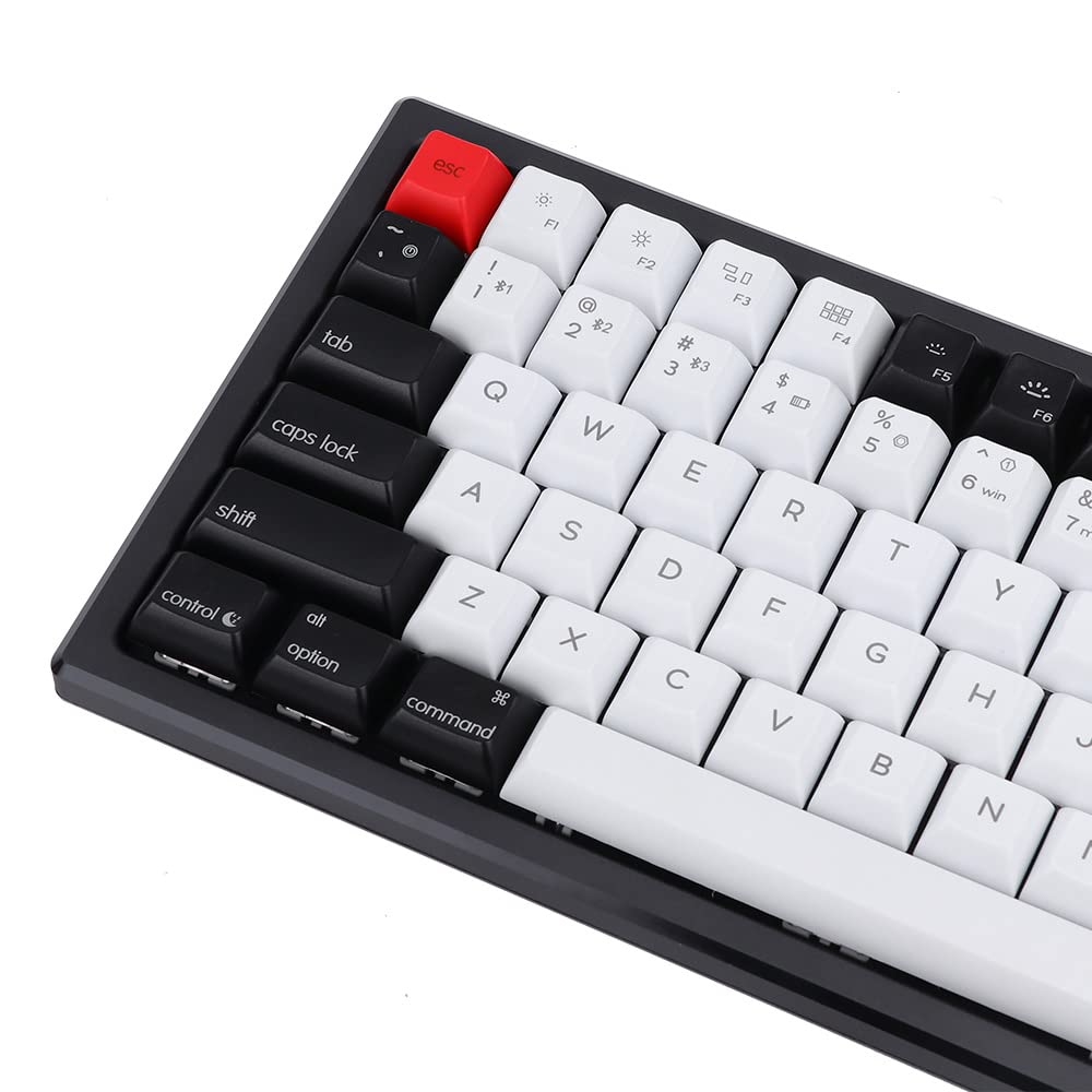 EPOMAKER AK84S 84 Keys Bluetooth 5.1 Wireless/wired RGB Hot Swappable Mechanical Keyboard with GK1 Profile PBT Keycaps, 4000mAh Battery for Mac/Win(Chocolate Brown Switch, Black White Red PBT Keycaps)
