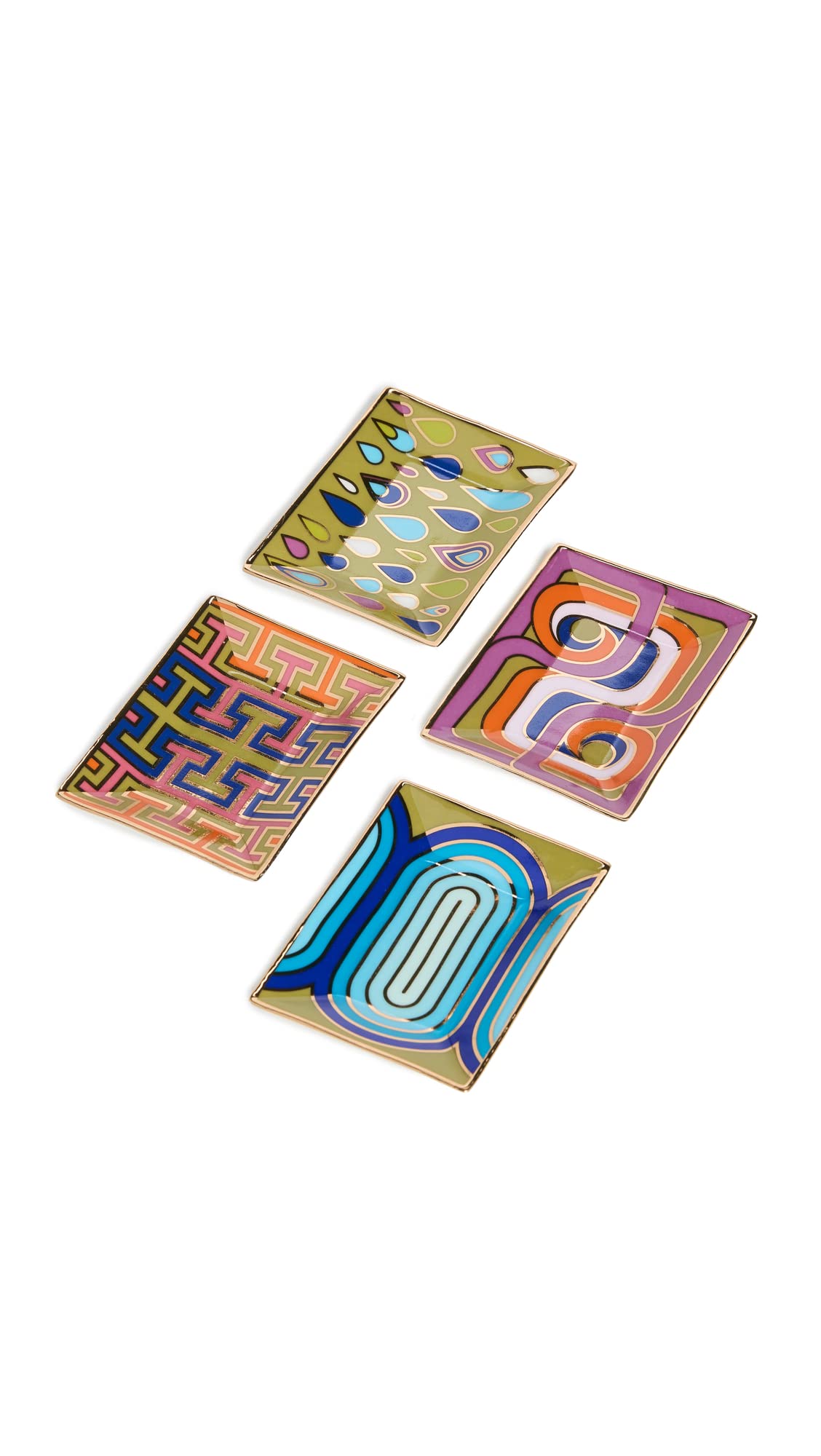 Jonathan Adler Women's Madrid Petite Trays - Set of 4, Multi, One Size