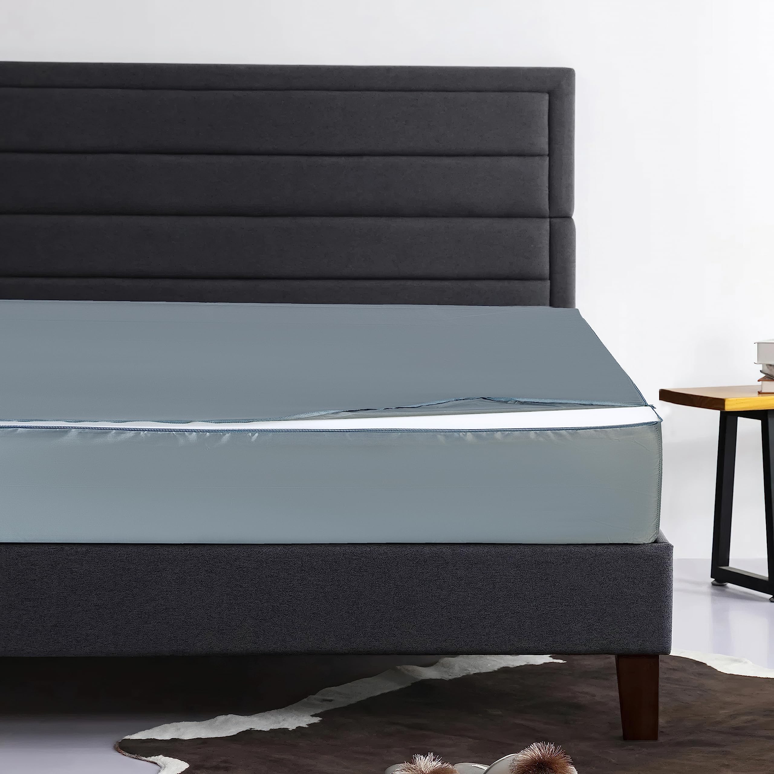 Nutan, 7-Inch Medium Firm Double Sided Tight top Foam Rolled Vinyl Mattress, Twin