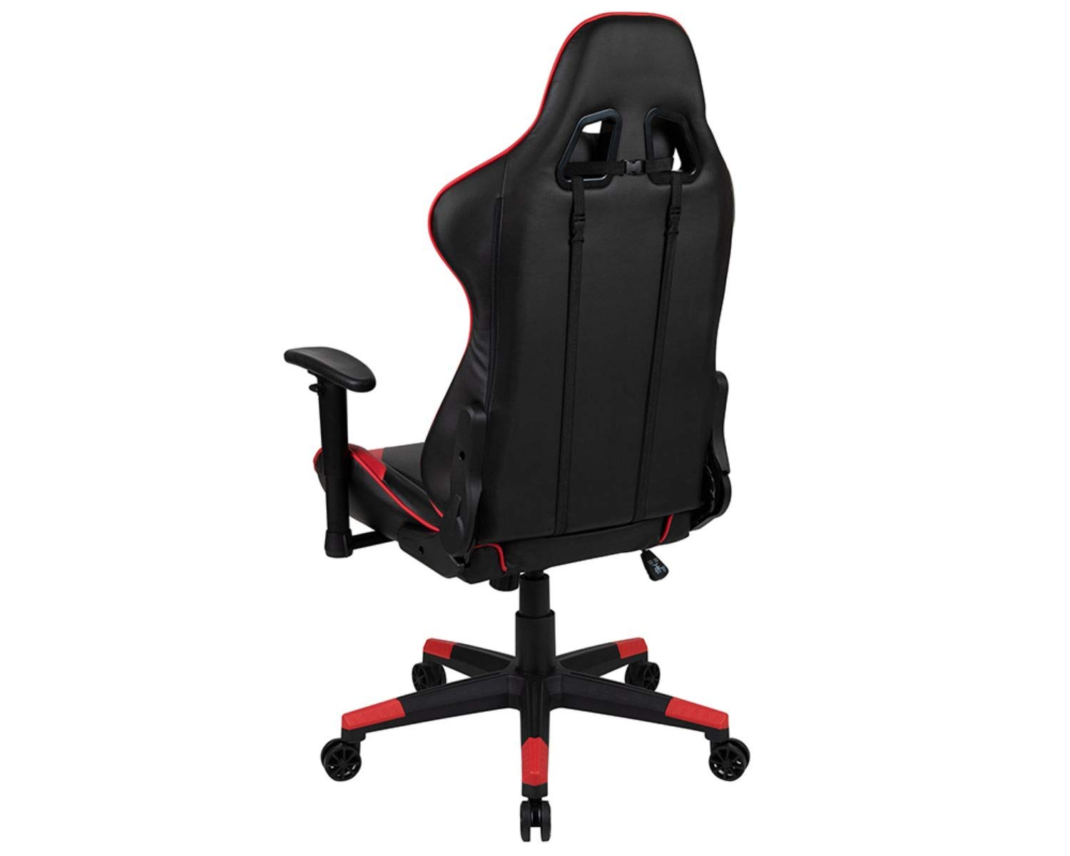 Flash Furniture X20 Fully Reclining LeatherSoft Racing Style Gaming Chair with and Lumbar Pillows, Ergonomic Padded Swivel Computer Chair, Red/Black