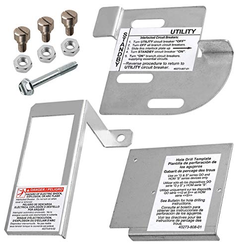 Generator Interlock Kit Compatible with Square D Electric QOCGK2C QO Cover Generator and QOM2 Frame Size Main Breaker