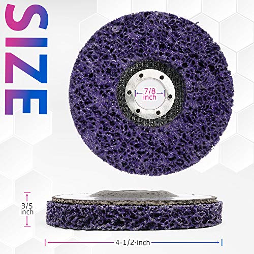 LotFancy Stripping Disc, 6PCS 4 1/2β x 7/8β Quick Easy Strip and Clean Discs, Paint and Rust Remover Stripper for Angle Grinder, Silicon Carbide Abrasive Wheel for Wood Metal Fiberglass, Purple