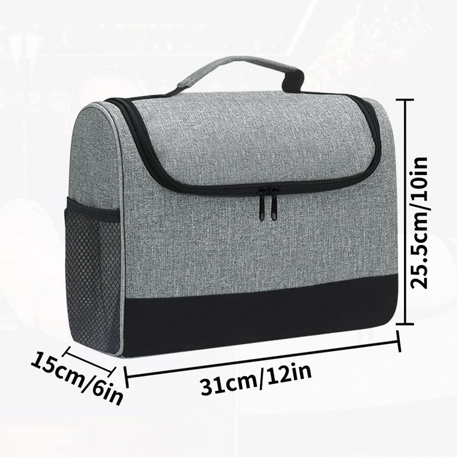 Jaugufiy Canvas Bartender Bag, Portable Travel Carrying,Cocktail Shaker Tool Set Travel Carrying Bag with Handle, Portable Travel Bar Carrier for Bar Kit, Bag Only（Grey）