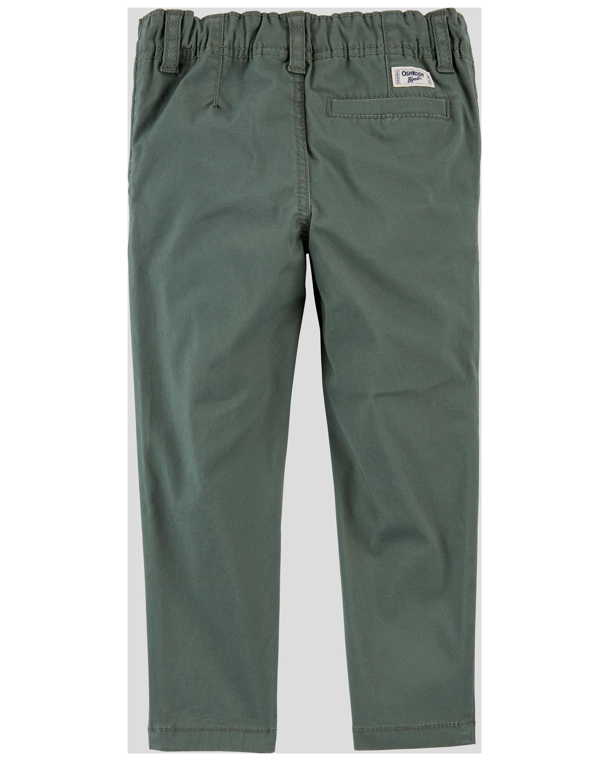 OshKosh B'Gosh Boys' Slim Stretch Chino Pants, Elvis Parsley, 24M