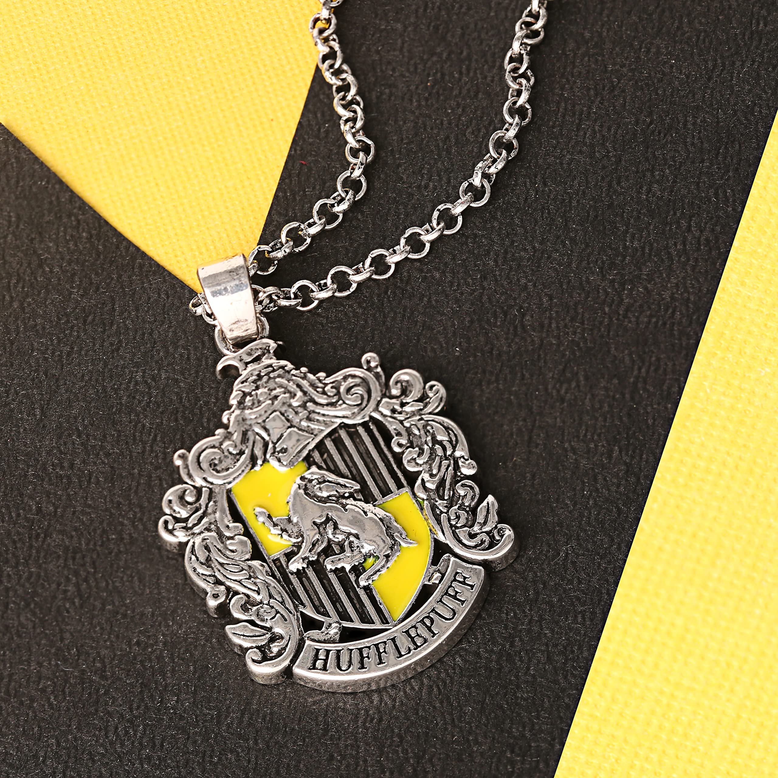 Harry Potter Jewelry for Women, Silver Plated Slytherin House Pendant, 16" Chain with 2" Extender