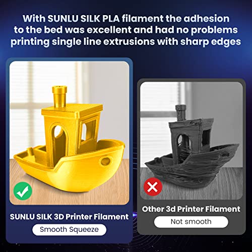 SUNLU Shiny Silk PLA Filament 1.75mm and PLA Meta Filament 1KG Black,Smooth Silky Surface,Great Easy to Print for 3D Printers,Dimensional Accuracy +/- 0.02mm, Silk Light Gold + Black 1KG