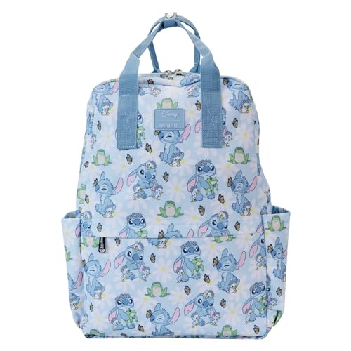 Loungefly Disney Lilo and Stitch Springtime Stitch Allover Print Full-Size Nylon Backpack