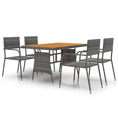 WFAUIBR Dining Set 5 Piece Patio ,Full Set of Family Gathering Tables,Lounge Set ,for Balcony, Lawn, Garden, or Poolside, This Set is Outdoor Spaces.Gray/B,5 Piece 51.2"