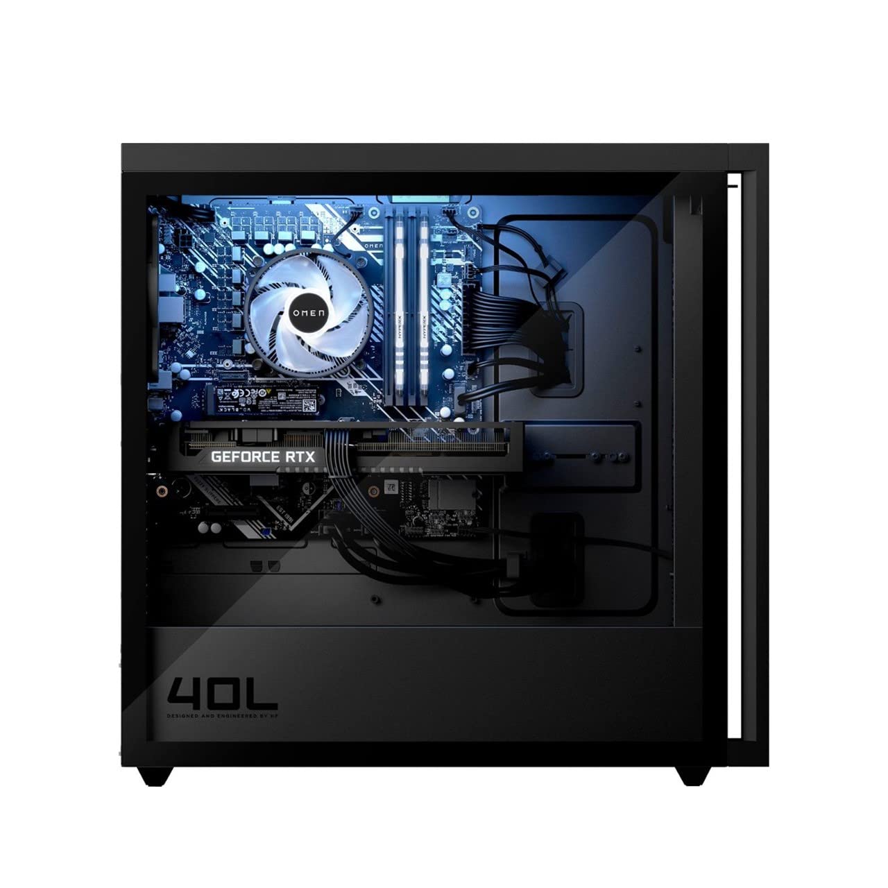 HP OMEN 40L Gaming Desktop, AMD Ryzen 5 5600G, GeForce RTX 3060Ti, 32GB RAM, 1TB PCIe SSD+1TB HDD, RGB, Bluetooth, Wi-Fi 6, USB-C, RJ-45, HDMI, Win 11 Pro