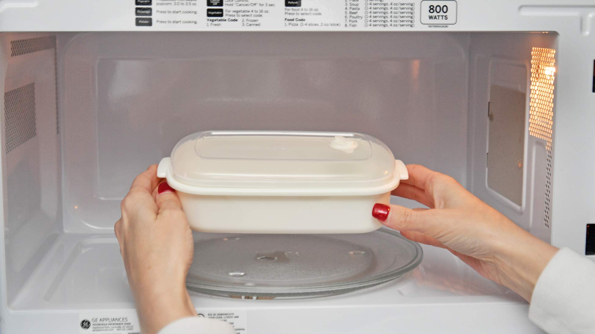 Home-X Rectangle Food Storage Containers, Microwave Cookware, Easy Storage β 21 oz / 27 oz / 81 oz Capacity - Set of 3 β Cream