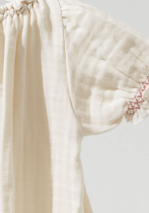 NOTHING FITS BUT Baby Classic Cotton Modal Muslin Junmi Onesie (Cream, 3-6 Months)
