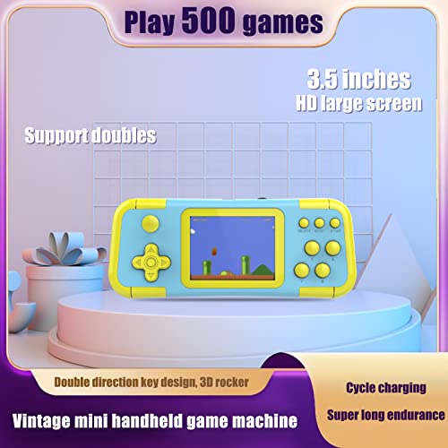 Handheld Game Machine with Built-in 500 Super Classic Games, Portable Video Game Player That Support Playing on TV, 8 Bit 3.5 Inch Screen Mini Retro Electronic Game Machine #
