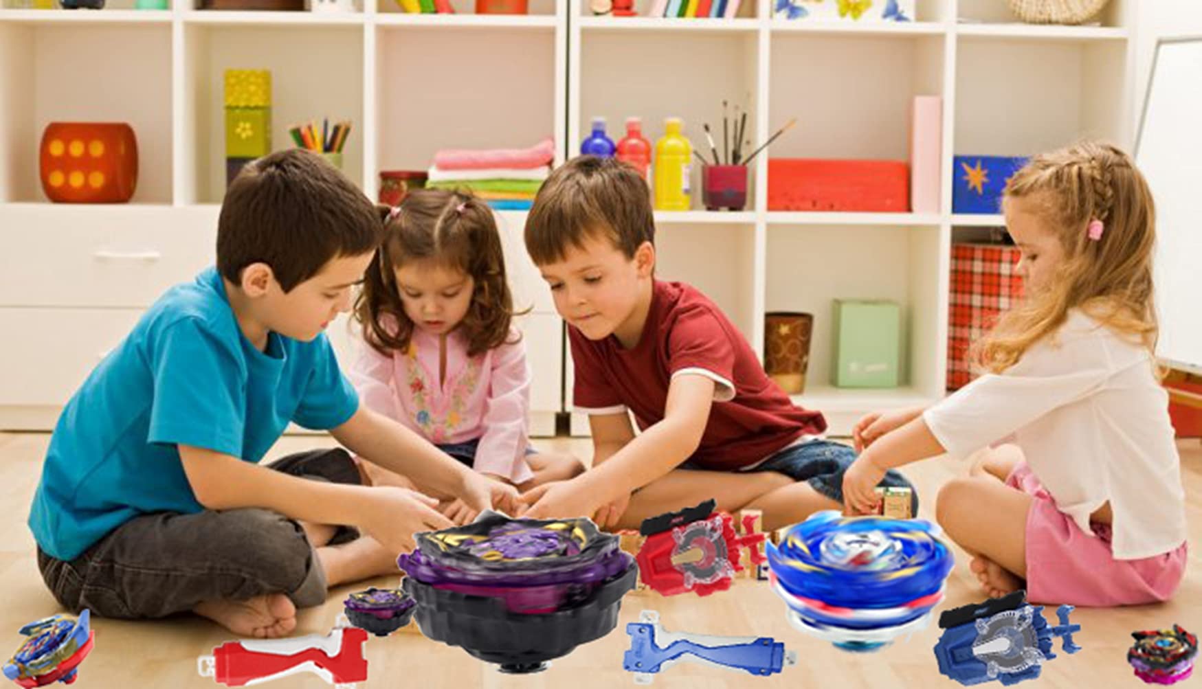 Left Right Sparking Launcher Bey Burst Evolution Battling Tops Blade Blades Lr String Launcher Grip DB B-191 Dangerous Belial All Might-2 Dynamite Battle Starter Set Gaming Toy Gifts for Boys