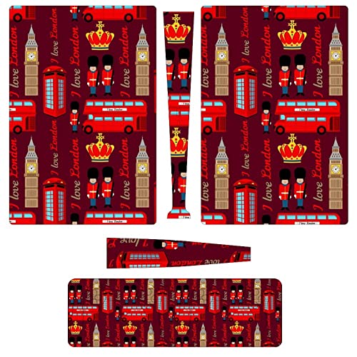 I Love London Full Protective Skin Cover Design Wrap Decal Sticker Compatible with PS5 Digital Edition Console and Controller