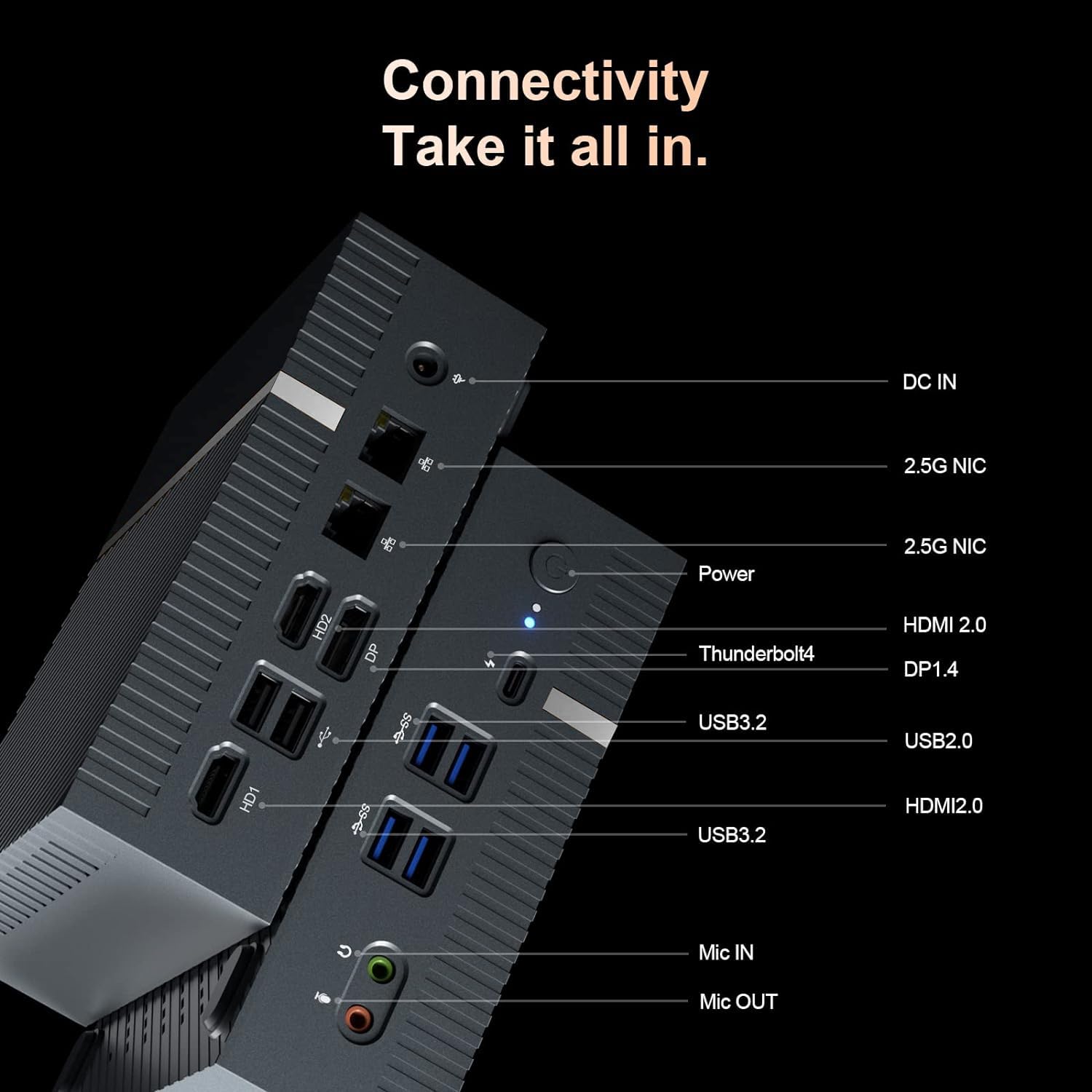 goodtico Mini PC Gaming IT12 Intel 12th i7-1270P 12Cores 16Threads,Mini Desktop Gaming Computer,16G RAM 1TB PCIE 4.0 SSD,Build in Thunderbolt 4, 2x2.5G Intel Ethernet,4x4K Output,WiFi 6 Windows 11Pro
