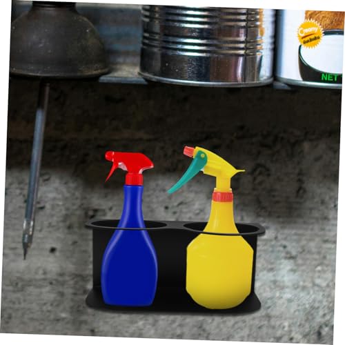 OSOLADY Spray Bottle Holder Wall Hanging Spray Bottles Storage Rack Heavy Duty Hooks Spray Bottle Mount Bracket Wall Bracket Spray Bottle Wall Mount Spray Bottle Hook Black Stainless Steel