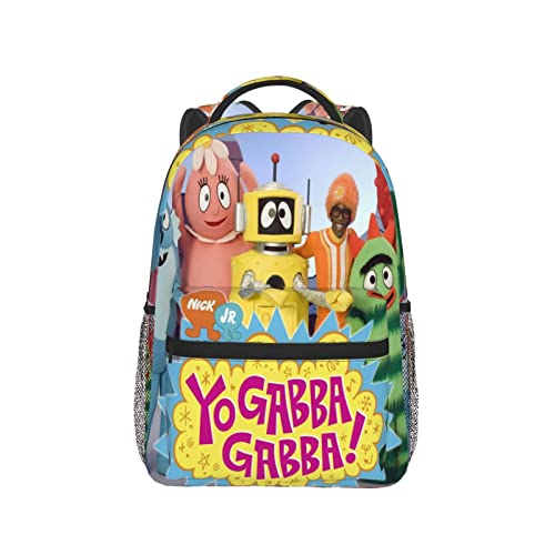 Pobecan Yo Gabba Anime Gabba! Backpack Funny Laptop Back Pack Book Bag Hiking Outgoing Daypack For Women Mens
