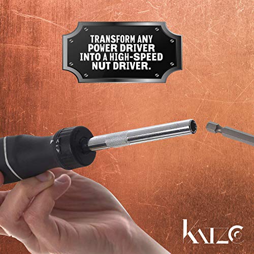 Katzco Magnetic Bit Holder Extensions - 3 Piece Set - 2, 4, and 6 Inch - for Drills, Socket Adapters, Automotive Maintenance, Shops, Mechanics, Household Use, DIY, Repair Work, and More