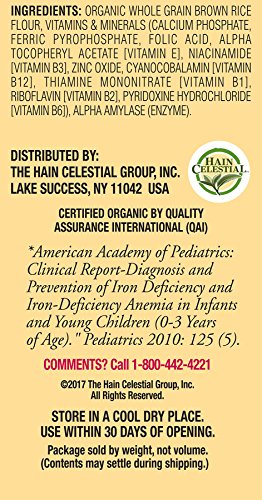 Earth's Best, Organic Infant Cereal, Whole Grain Rice, 8 oz