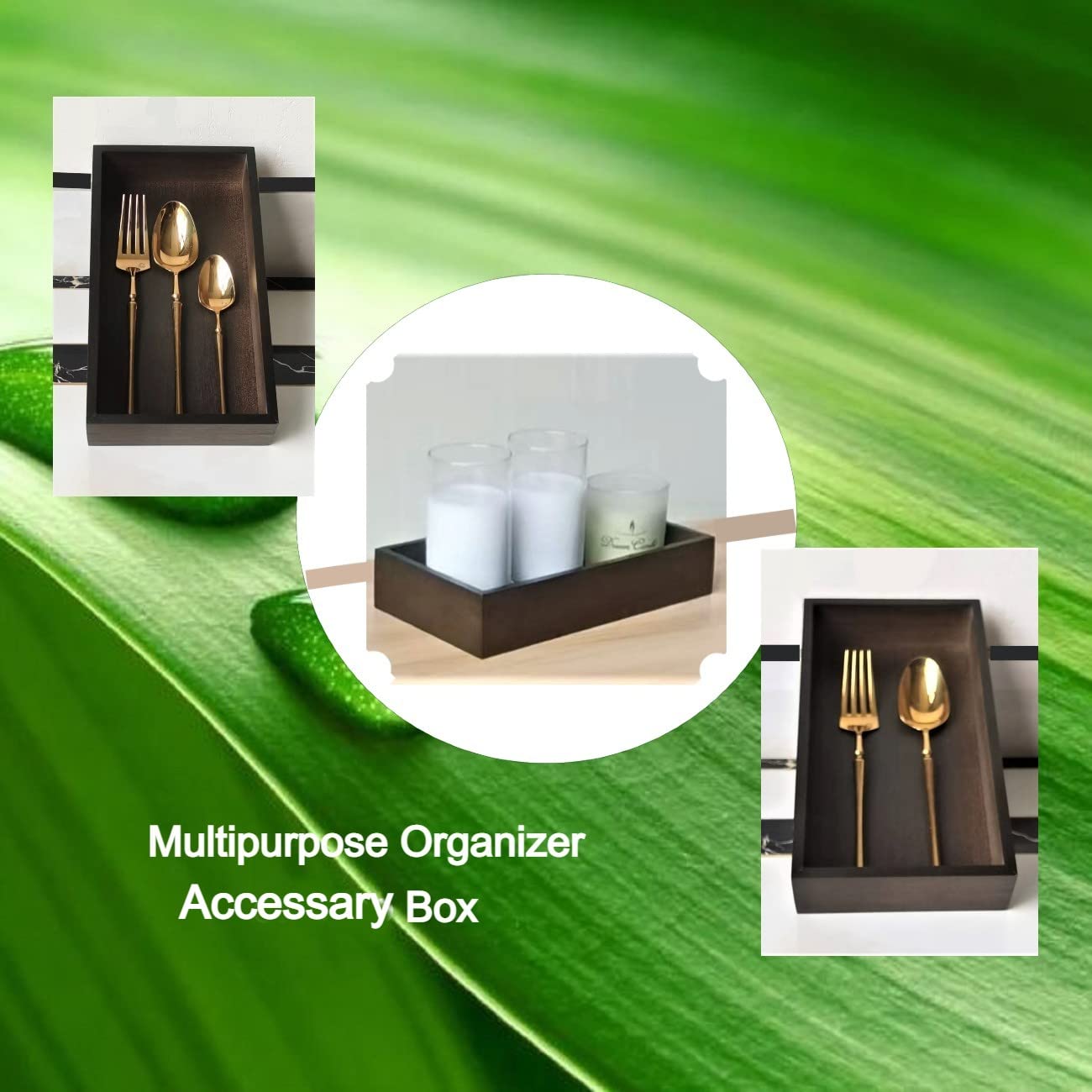 Kitchen Noble Bamboo Guest Towel Holder In Dark Walnut (9.75''x 5.50''x 2'') β Bathroom Napkin Tray β Organizer Box - For Desk, Bathroom, Dining Table, Kitchen Counter & Drawers (KN082522)